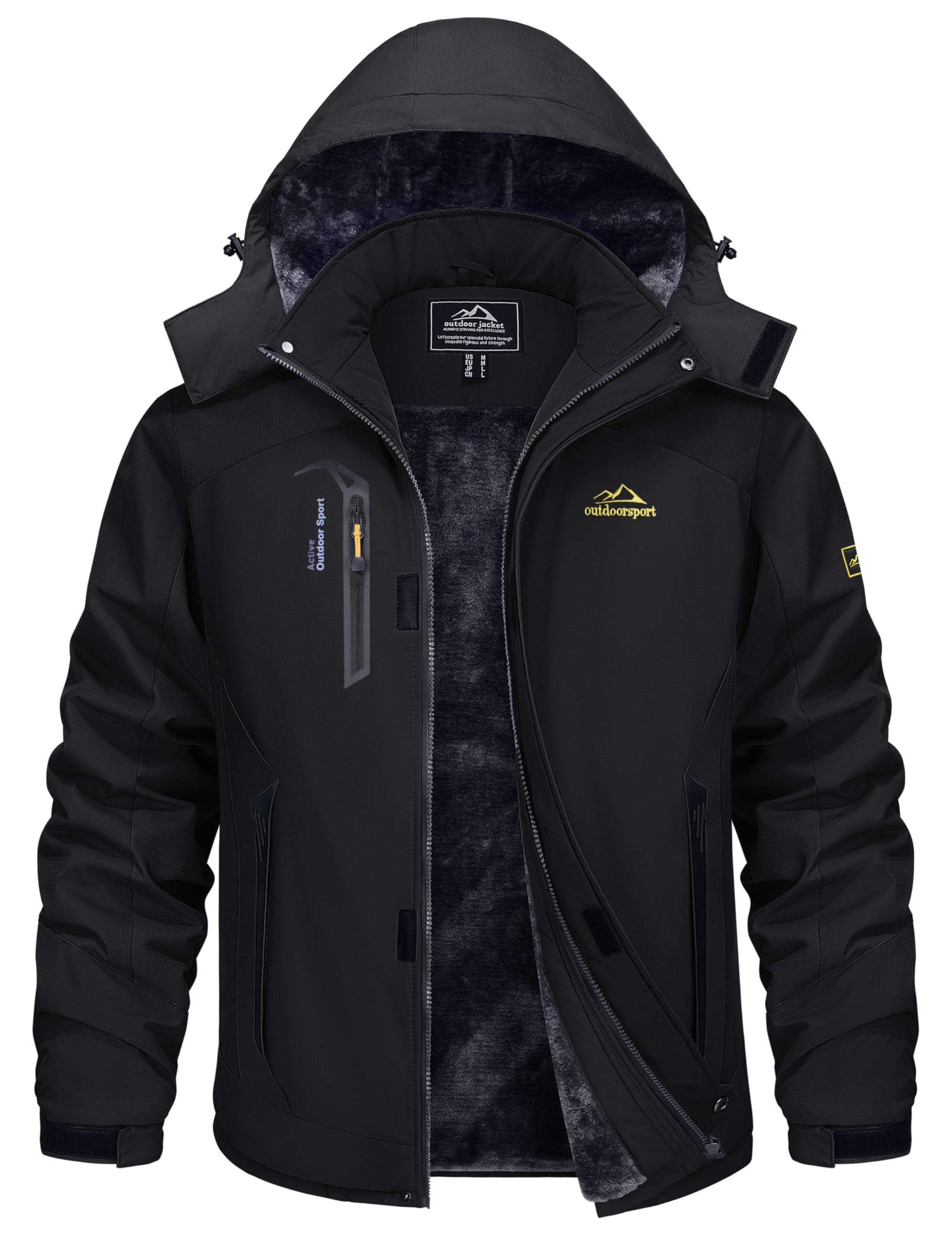 Amazon.com: TACVASEN Winter Jacket Men's Water-Resistant Fleece Jacket ...