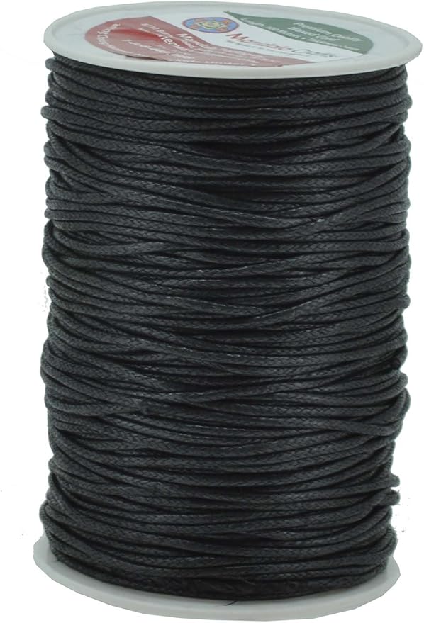Amazon.com: Mandala Crafts Size 2mm Black Waxed Cord for Jewelry Making ...