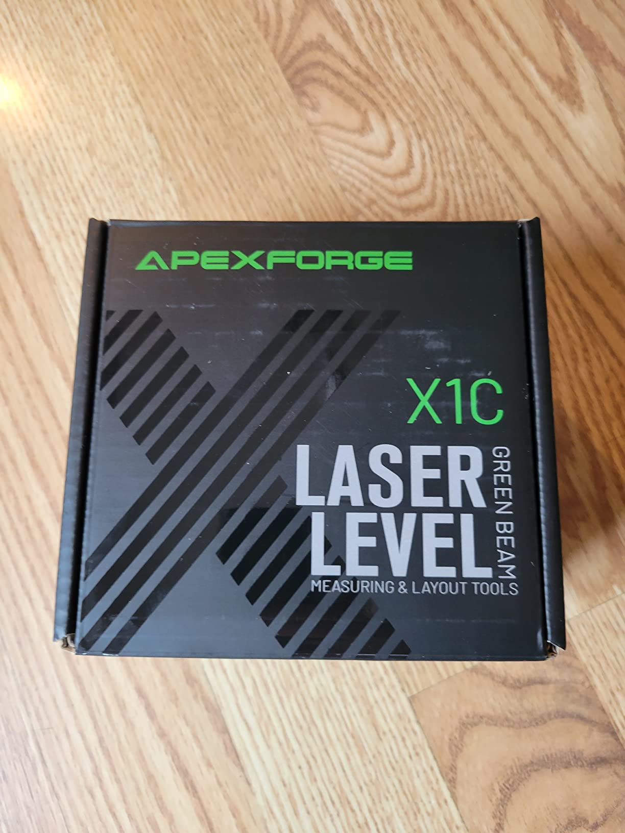 $9/mo - Finance APEXFORGE X1C Cross Line Laser Level, with Rechargeable Battery, 100ft Green ...