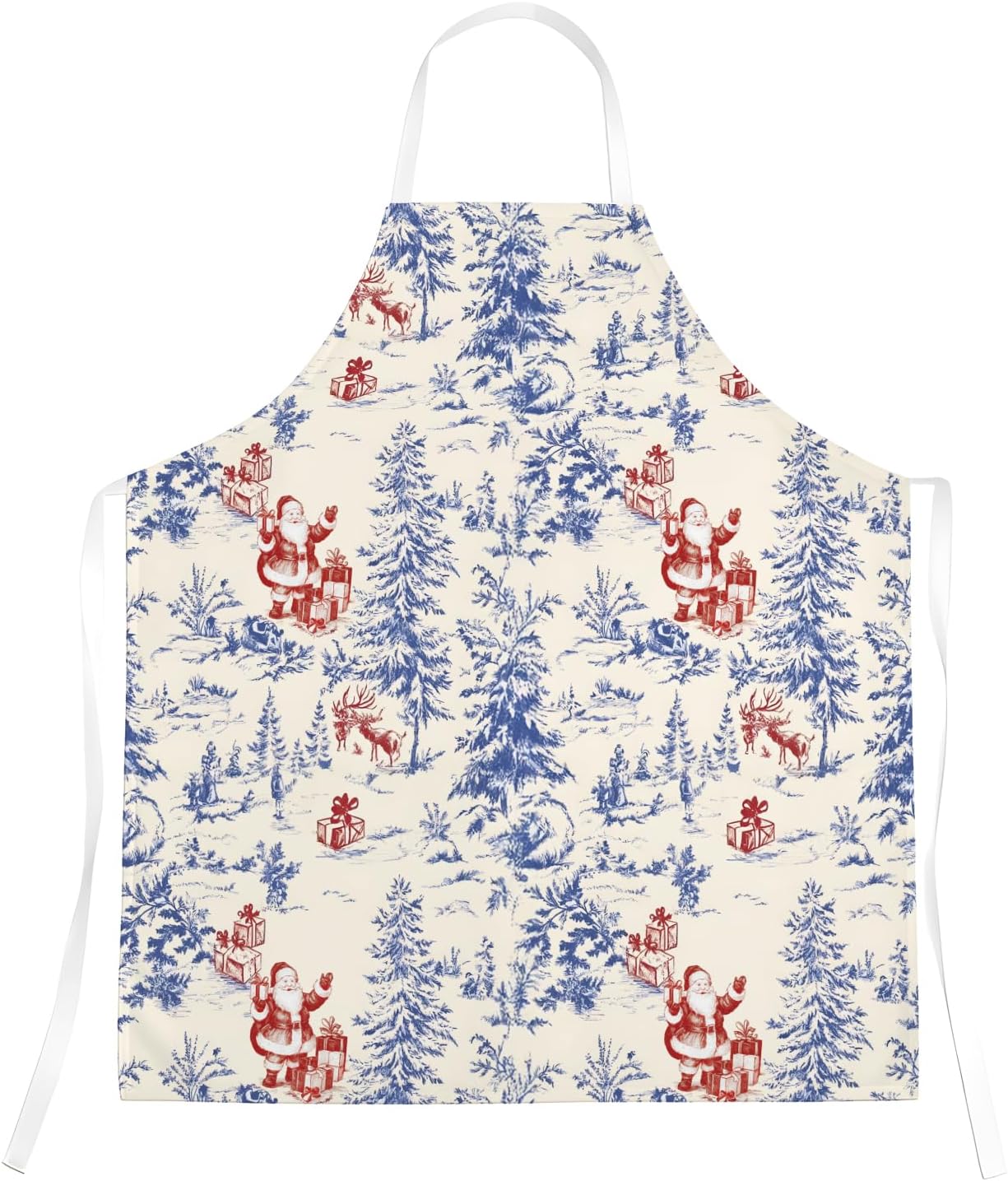 Amazon.com: MNKVITMEAK Vintage Toile Christmas Santa Aprons for Women ...