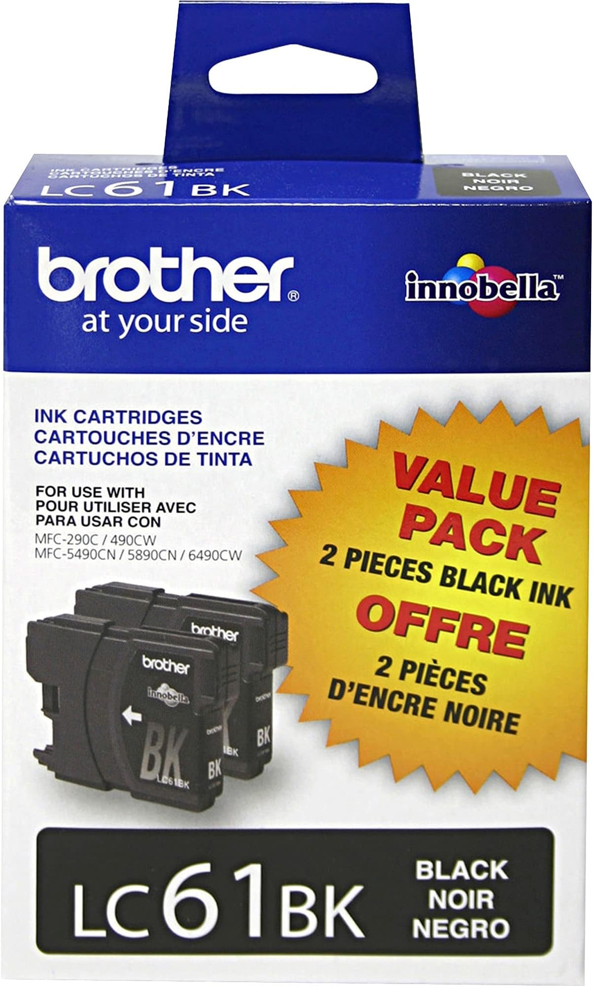 Brother Genuine LC61BK Ink Cartridge - Black 2 Pack : Amazon.ca ...