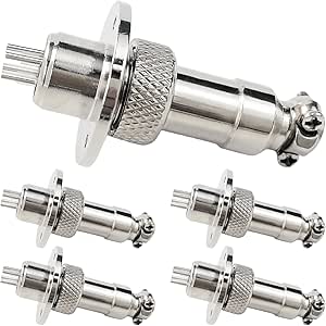 Amazon.com: 5 Pack of Aviation Plug Socket Flange GX12 2 3 4 5 6 7 Pin M12 12MM Docking Aviator ...