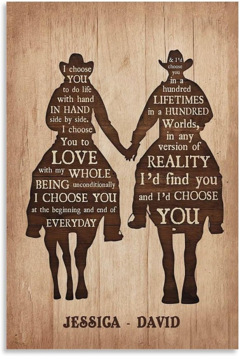 Amazon.com: Cowboy Couple I Choose You Posters & Prints Canvas Wall Art ...