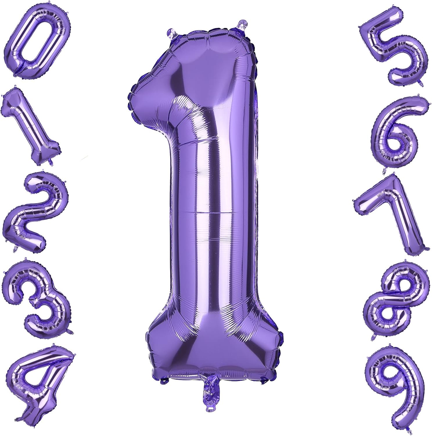 Purple Large Numbers Foil Balloons 1 Supplies Helium Mylar Digital ...
