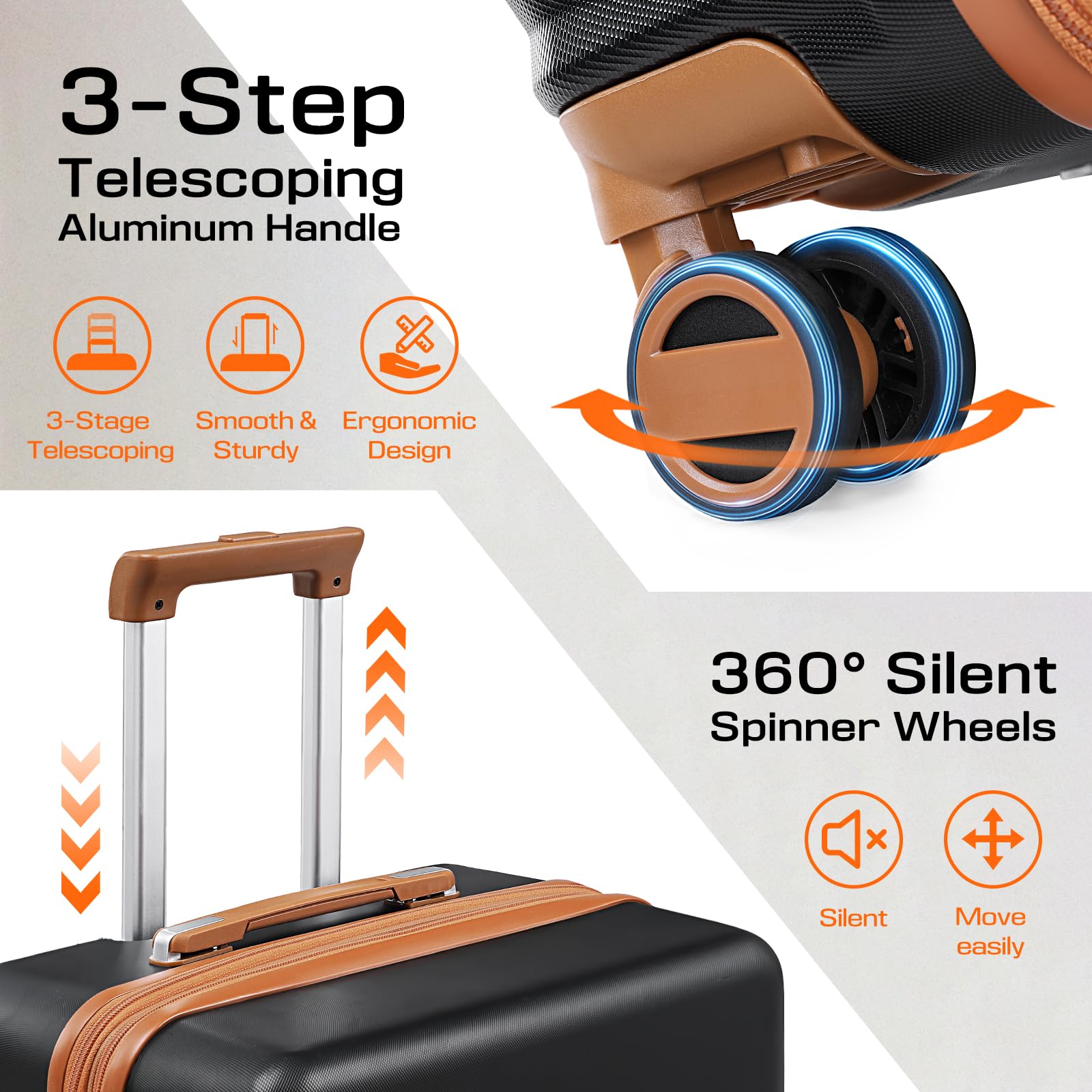 Snapklik.com : Joyway 2 Piece Luggage Set,20 Inch Carry On And 24 Inch ...