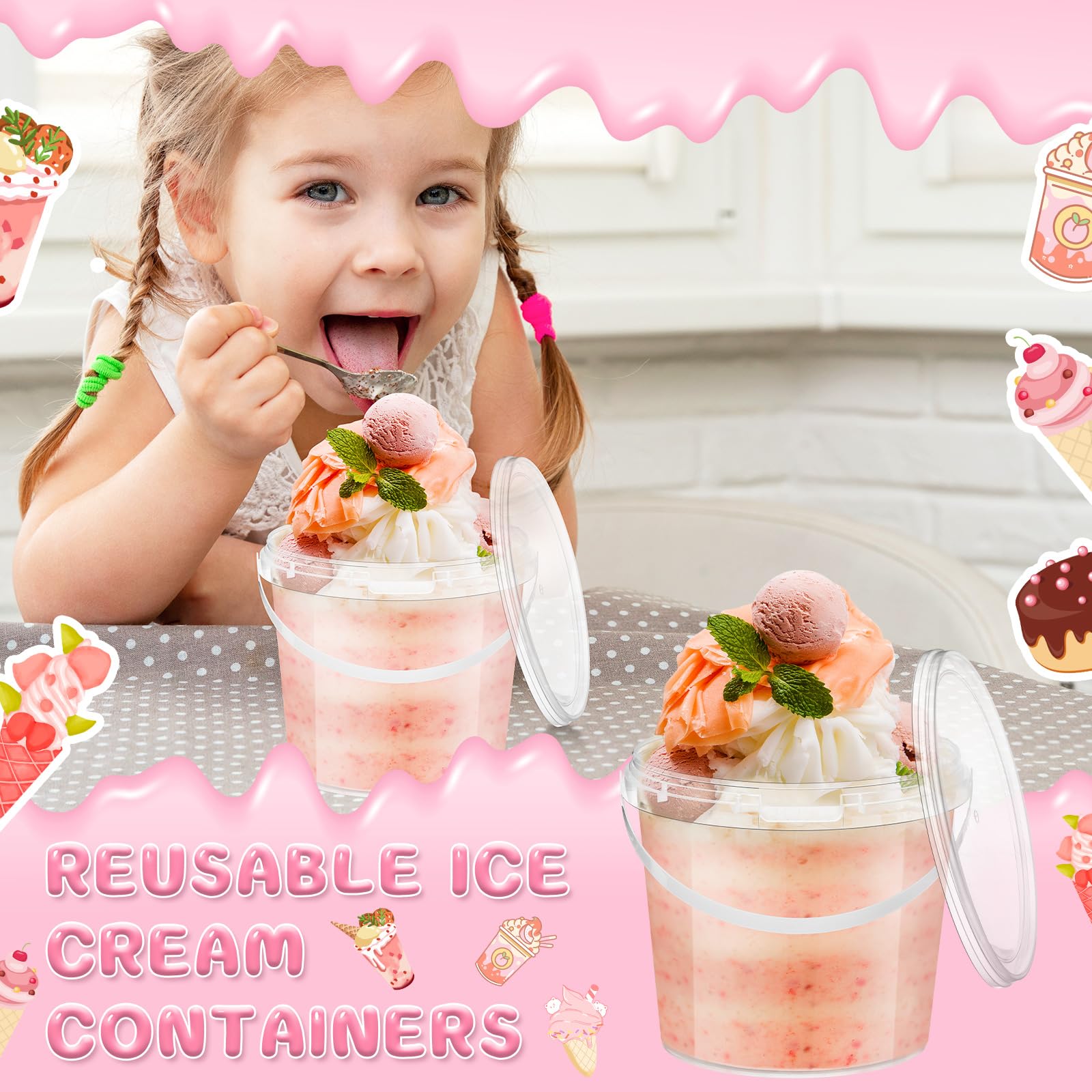 Ice Cream Float Plastic Containers Transparent Packing Material