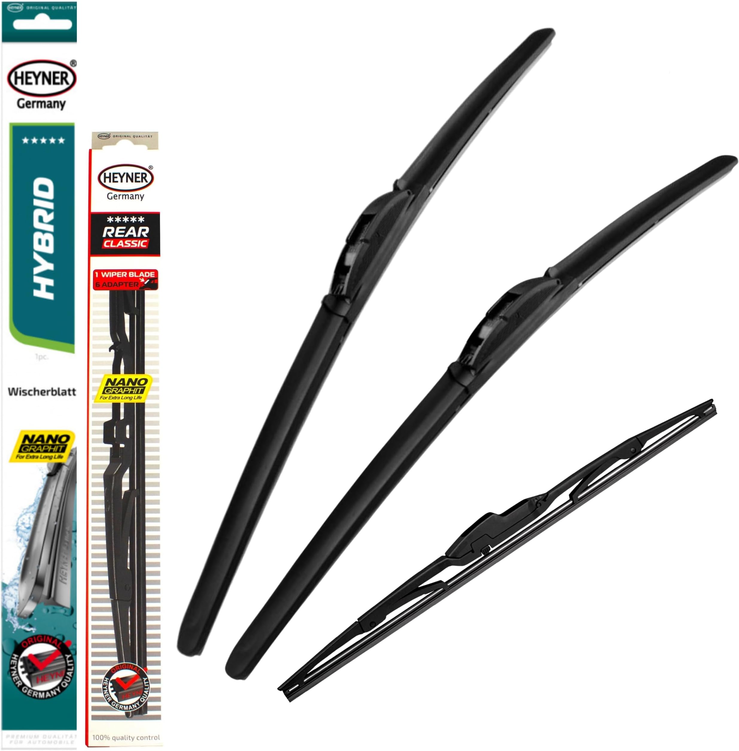 HEYNER Wiper Blades Fits: Nissan Qashqai 2014-2020 Hybrid Full Set ...