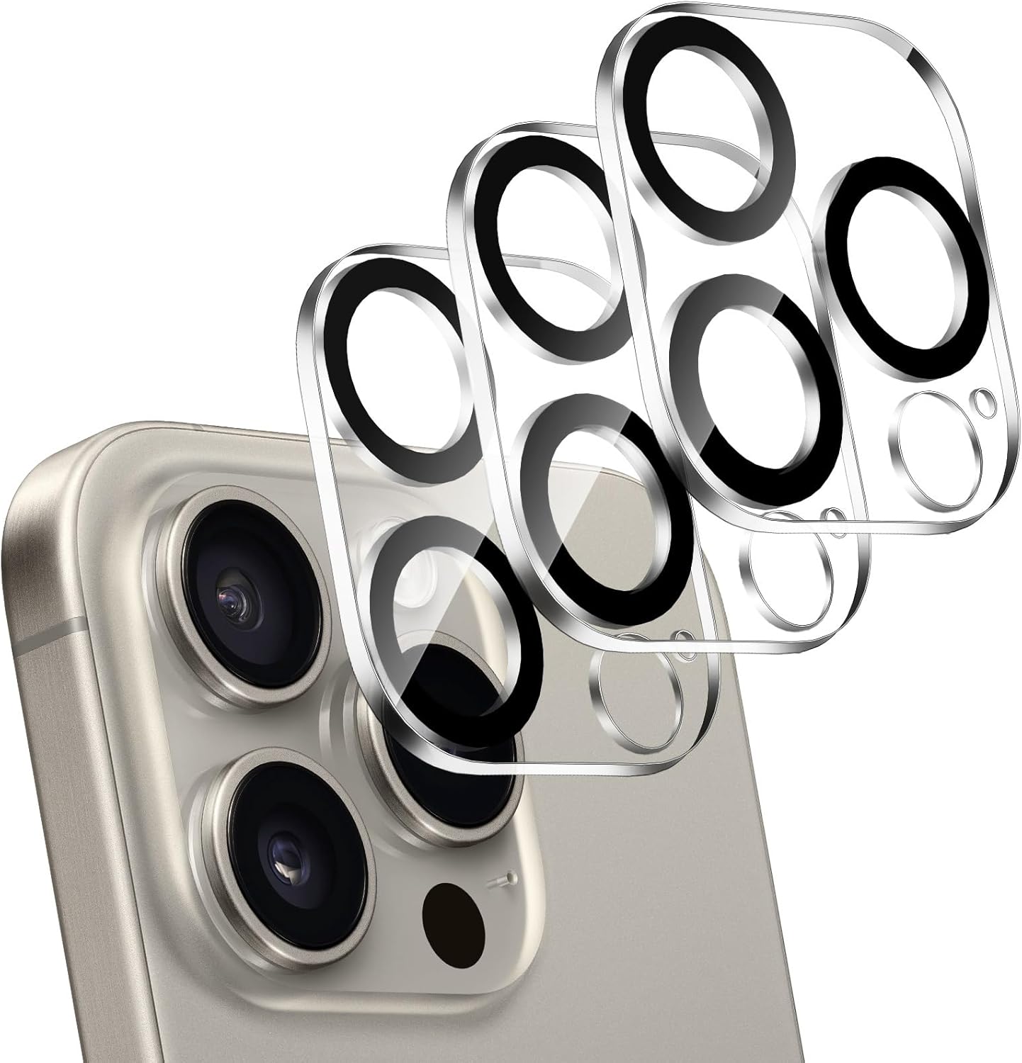 SPARIN 3 Pièces Protection Objectif Caméra Arrière pour iPhone 15 Pro ...