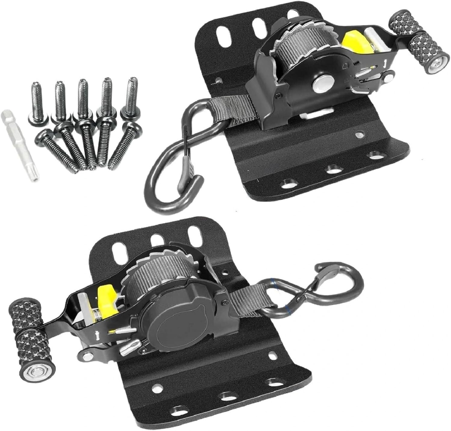 Retractable Ratchet Straps (2-Pack) - (Break Strength) Heavy Duty Auto ...