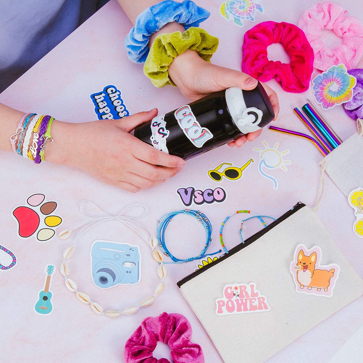 Buy VSCO Starter Pack Girl Stuff VSCO Stickers, Velvet Hair Scrunchies ...