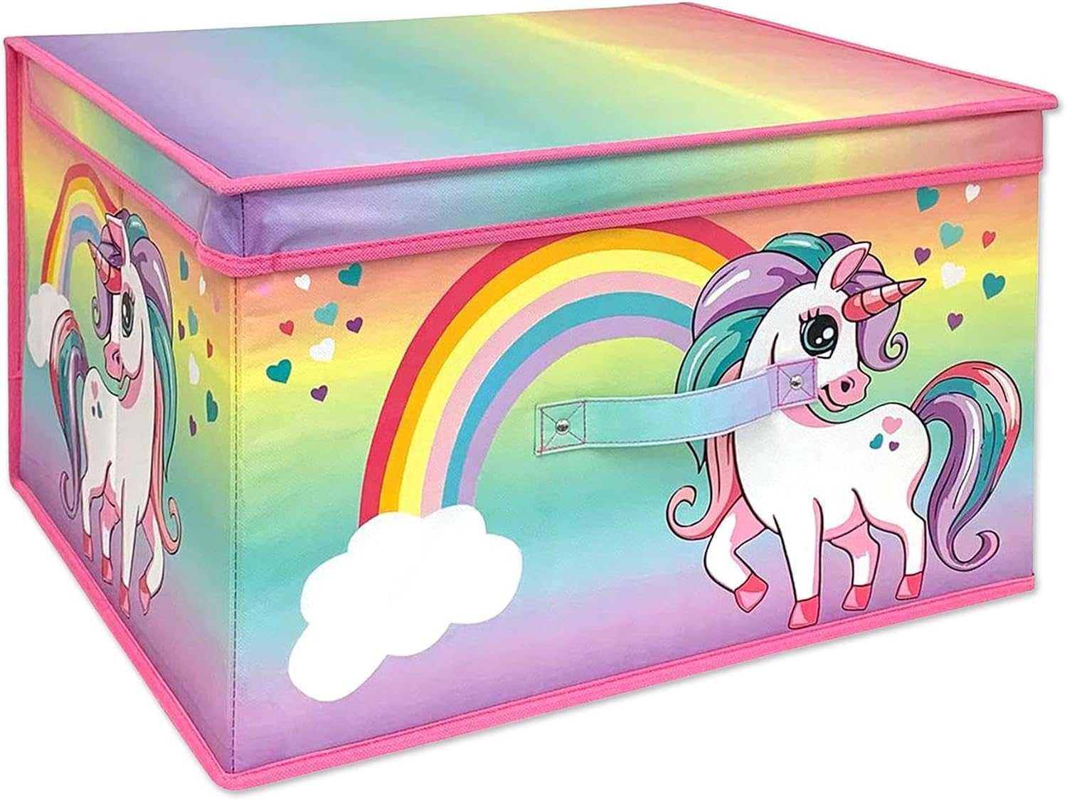The Magic Toy Shop Large Foldable Kids Toy Storage Box with Lid ...