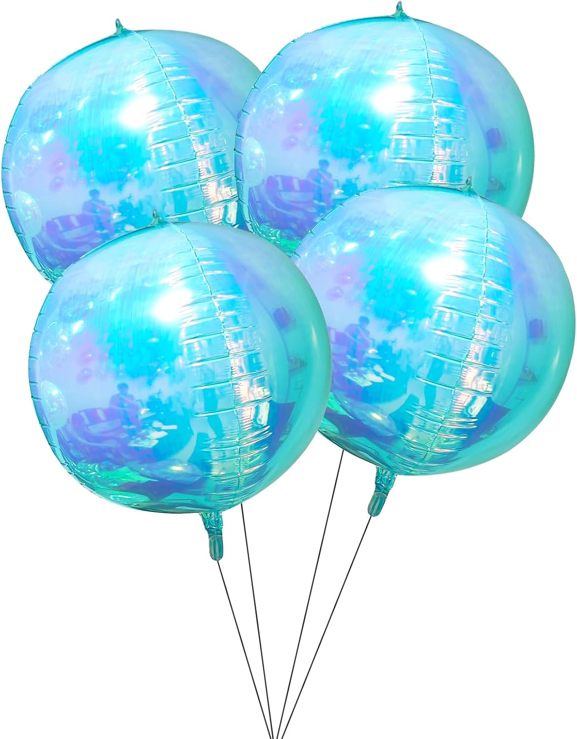 Amazon.com: CYMYLAR 22Inch Iridescent blue 4D Sphere balloons ...