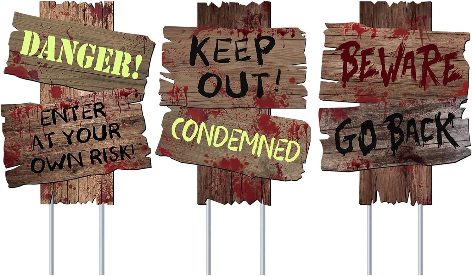 Amazon.com: MyoGrip Halloween Decorations Outdoor Beware Yard Signs ...
