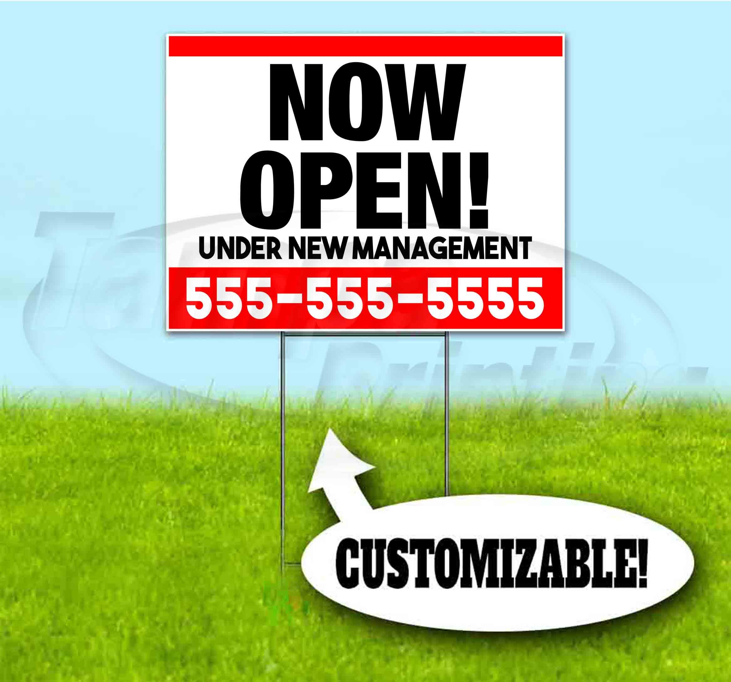 Amazon.com: Now Open Under New Management Custom (18"x24") Corrugated ...