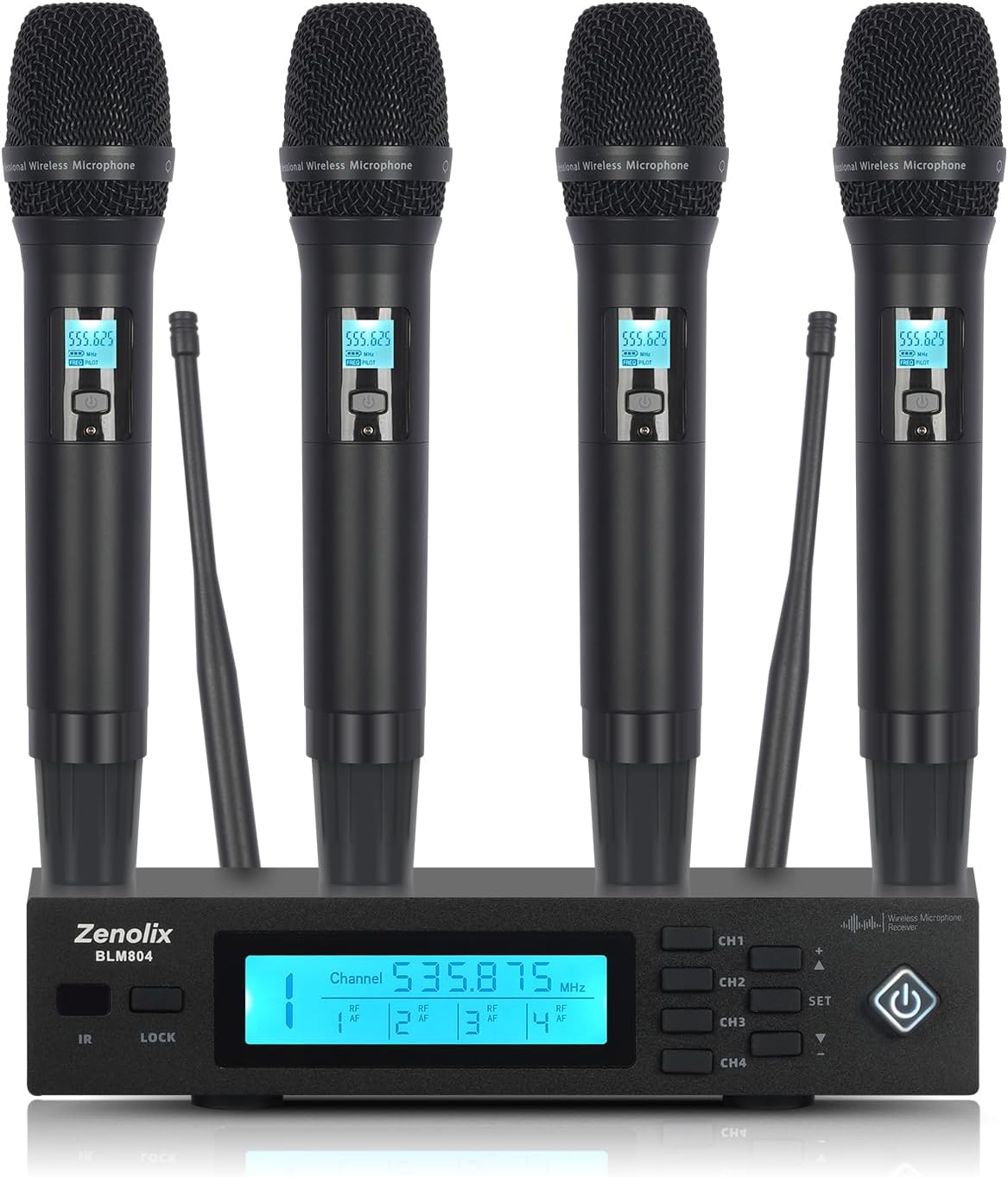 Amazon.com: Zenolix Pro Wireless Microphone System, 4-Channel UHF Metal ...