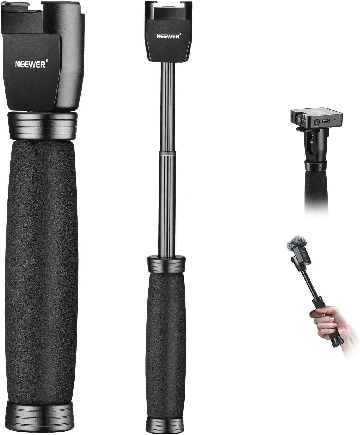 NEEWER 8.7"/22cm Telescoping Interview Mic Handle for Wireless Go ...