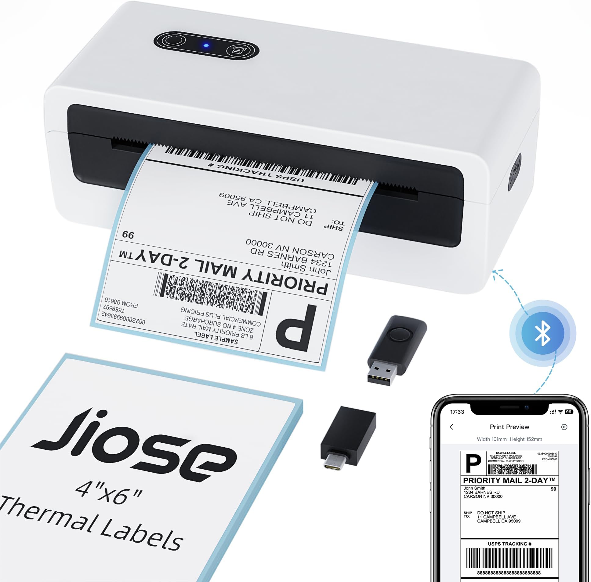 Amazon.com : Fangtek Thermal Shipping Label Printer - Commercial Grade ...