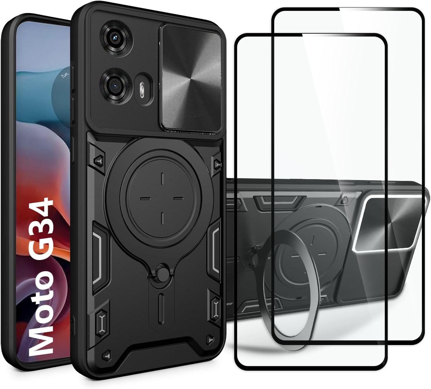 PENGPAI Funda Mica para Motorola Moto G34 5G Case Uso Rudo Acrílico ...