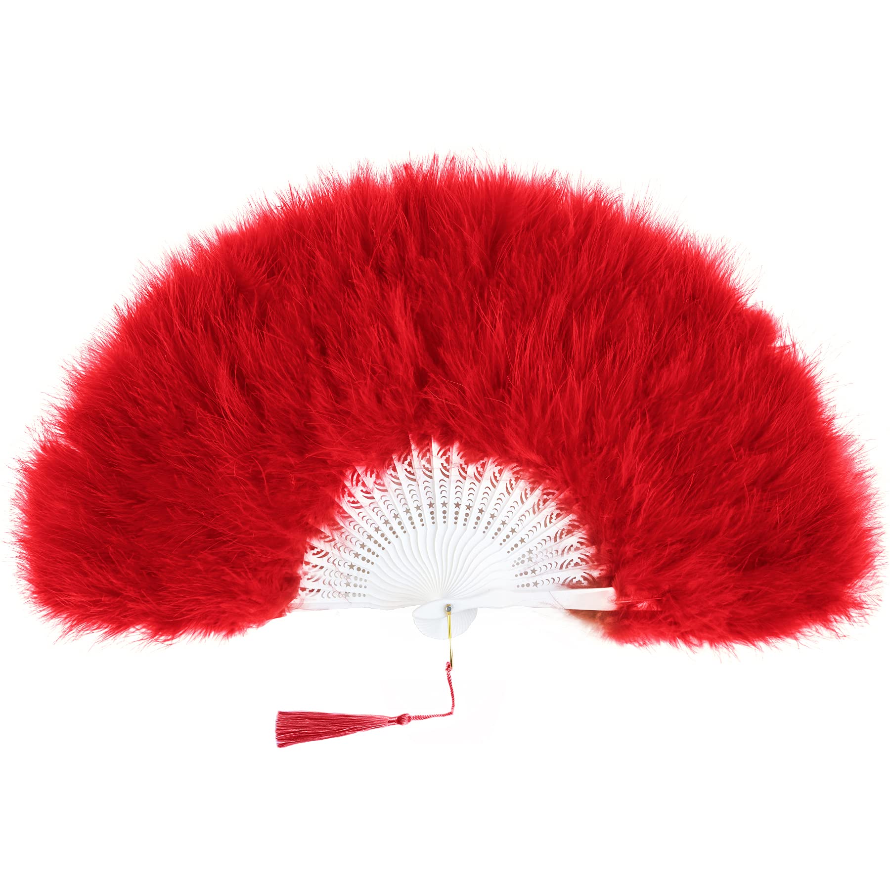 Amazon.com: BABEYOND Marabou Feather Fan 20s Vintage Folding Fan ...