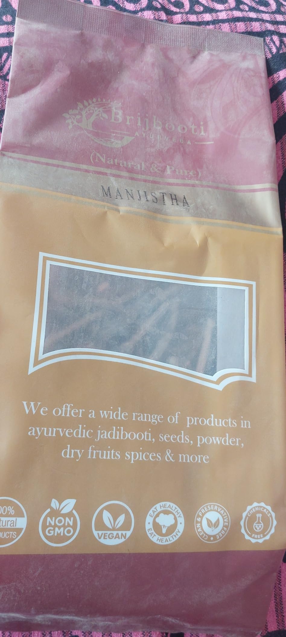 Brijbooti Organic Manjistha Root Sticks (150 gm) - Manjistha Stick ...