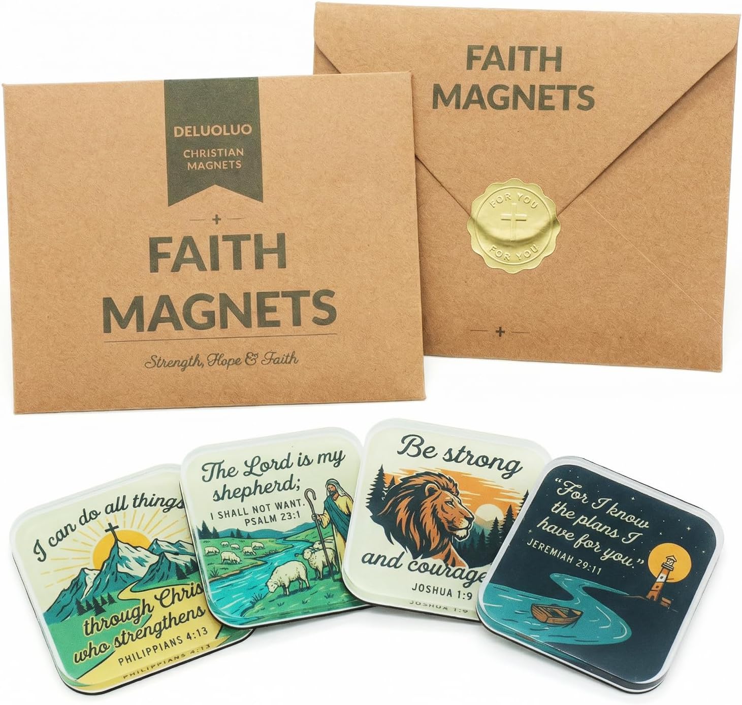 Amazon.com: DELUOLUO 4 Pcs Christian Magnets for Refrigerator - Acrylic ...