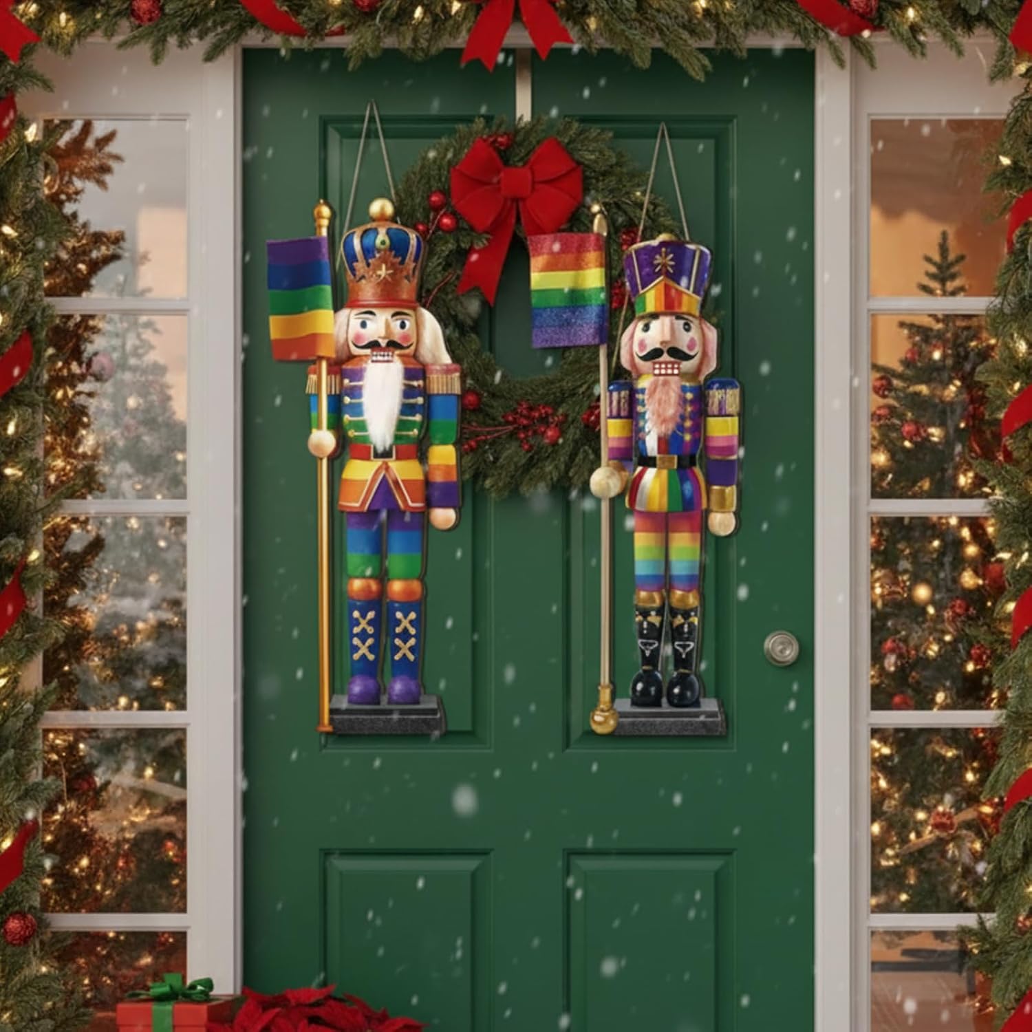Amazon.com : Quzzil 2 Pcs Christmas Nutcracker Door Decorations Hanging ...