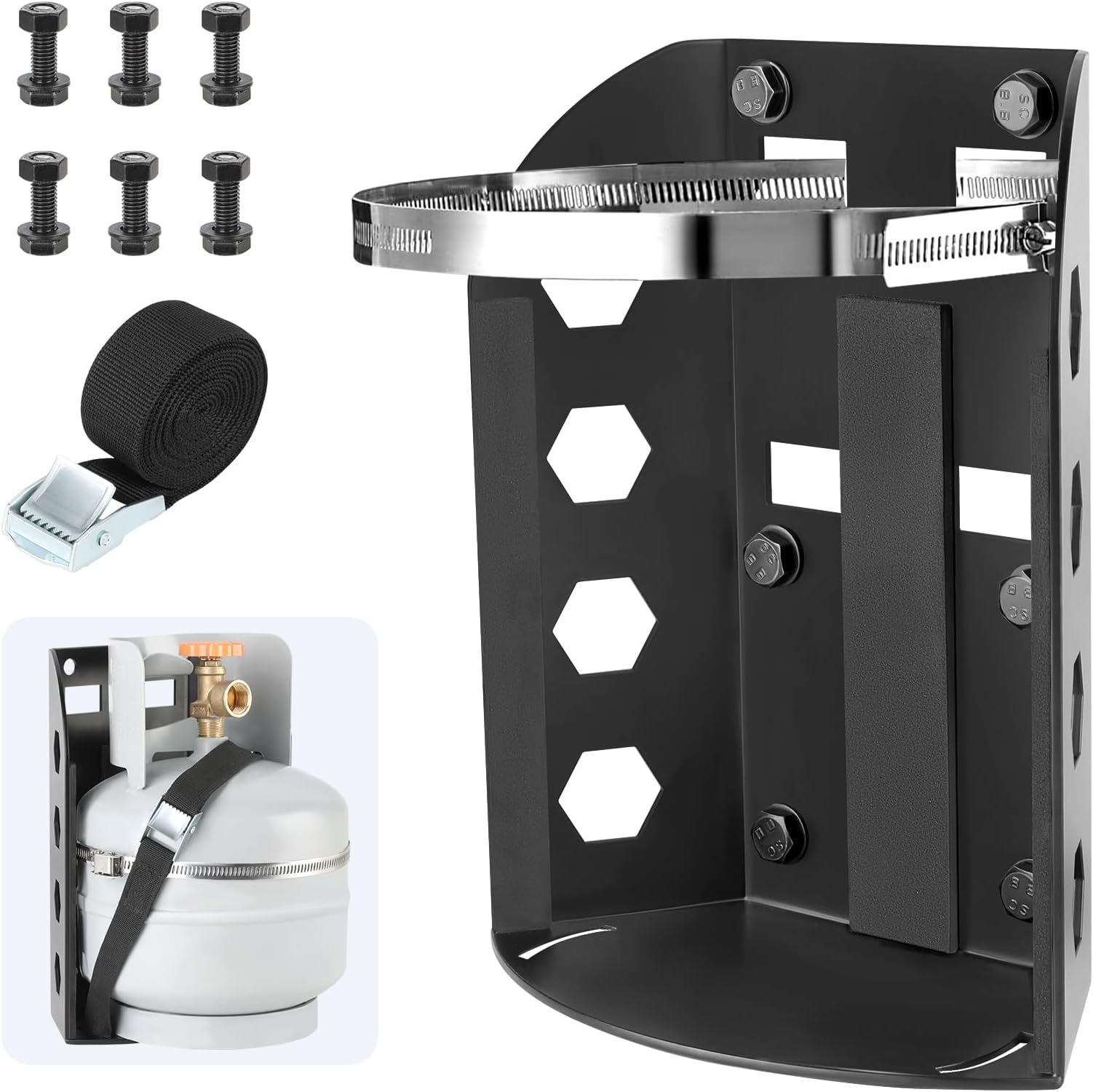 Amazon.com: 20 lb BBQ Propane Tank Holder, for 12-Inch 17/20/22lb BBQ ...