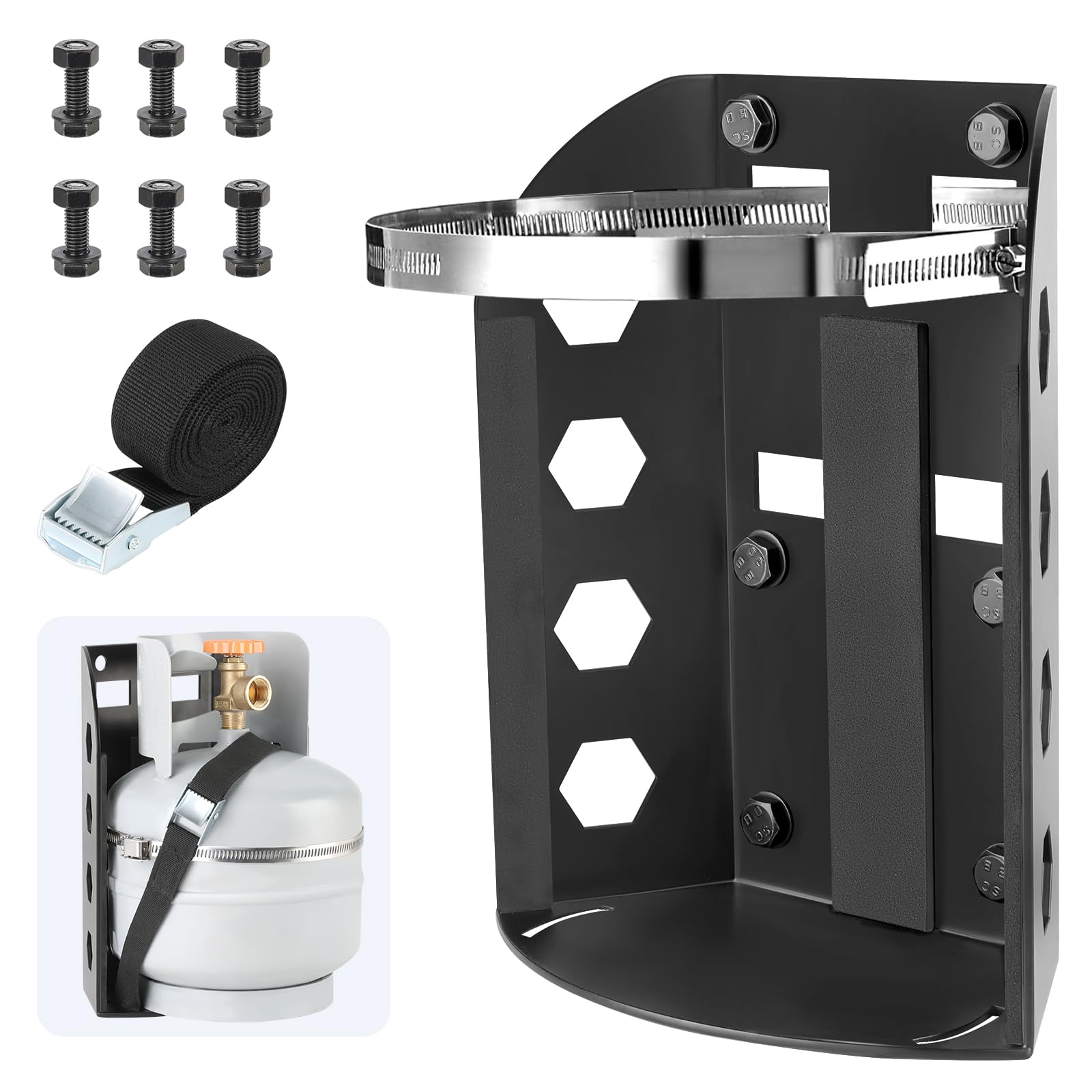 Snapklik.com : SKYJDM Propane Tank Holder For 5lb & 10lb Tanks, 3mm ...