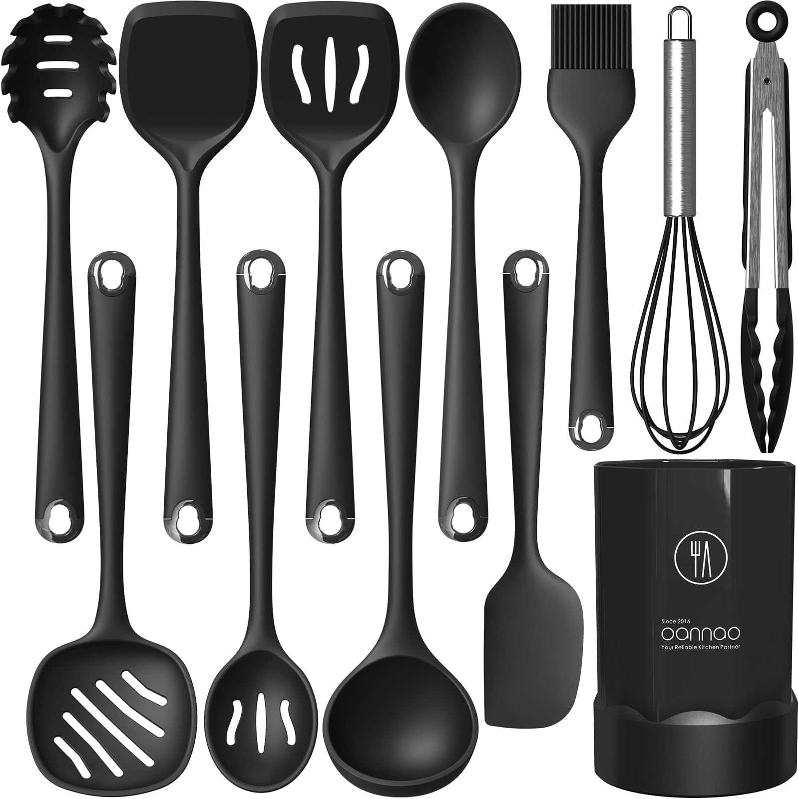 Amazon.com: 4 Pcs Silicone Kitchen Utensils Set, Wok Spatulas-Slotted ...