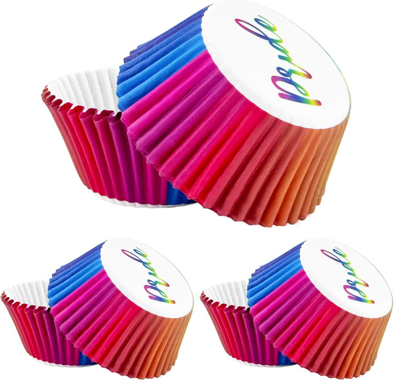 MORAINJAY 400Pcs LGBT Gay Pride Rainbow Cupcake Cases - Small Muffin ...