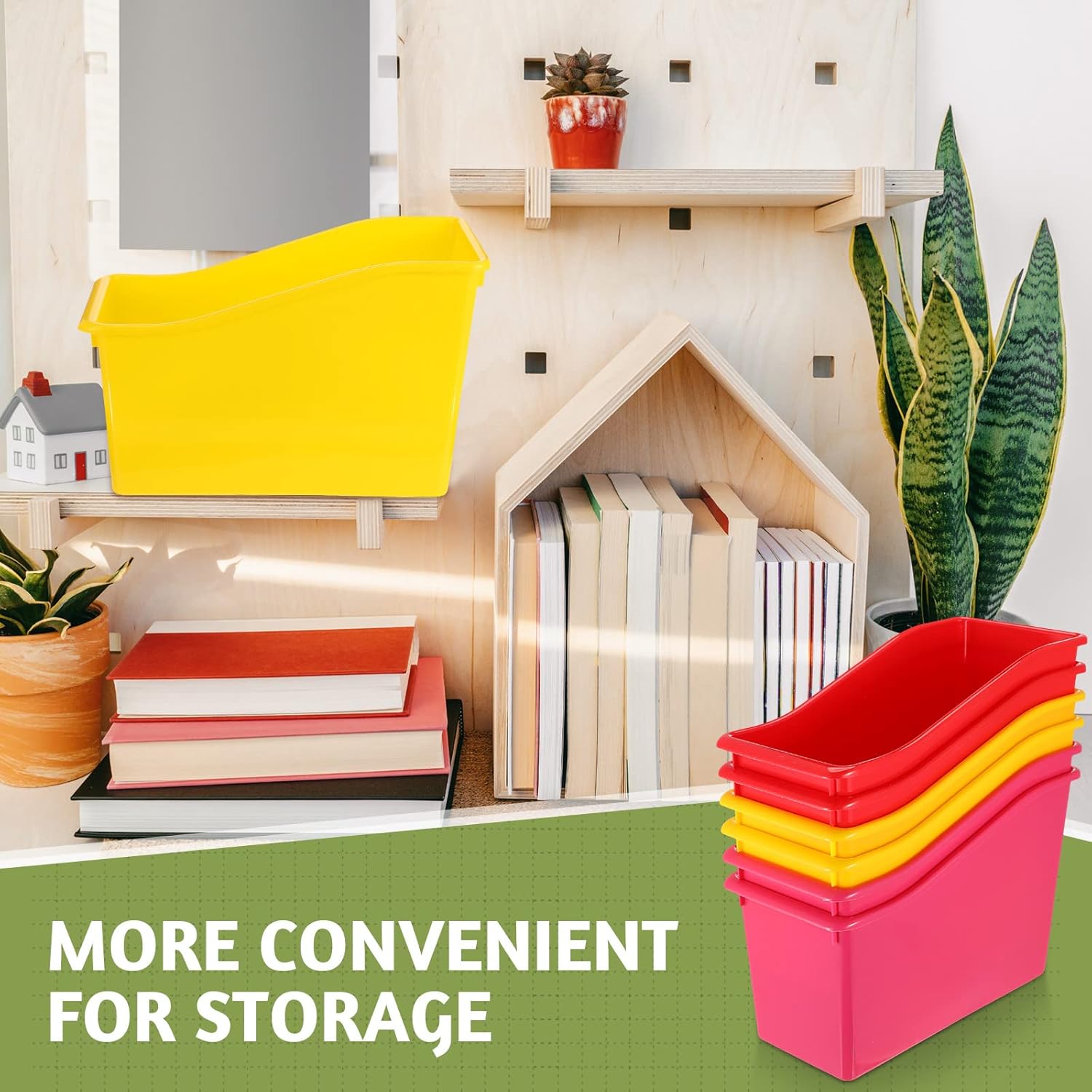 Teling 12 Pieces Book Bins for Classroom Magazine Folder File and ...