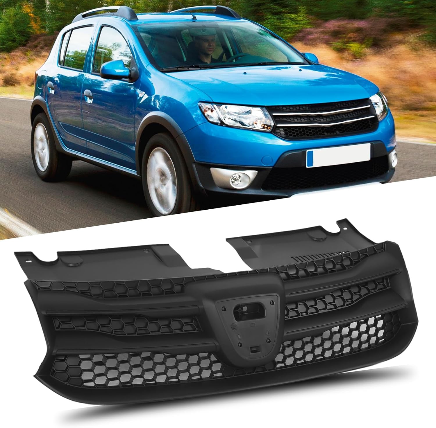 Front Bumper Grille, 623103971R, Chrome Front Radiator Grill Cover ...