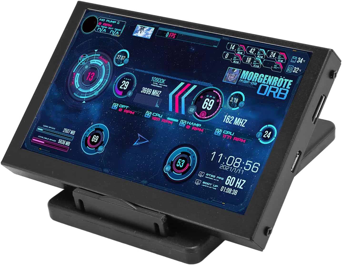 Amazon.com: Yunseity 5 Inch Computer Temp Monitor, Mini Secondary ...