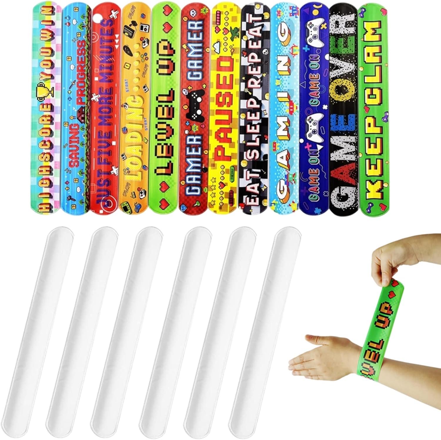 Aisszhao Video Game Slap Bracelets,18 Pcs Fun and Super Party Slap ...