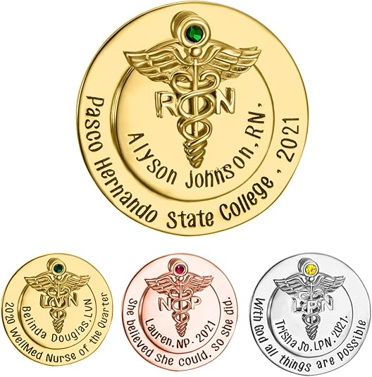 Amazon.com: Personalized Nursing Pins for Pinning Ceremony Custom ...