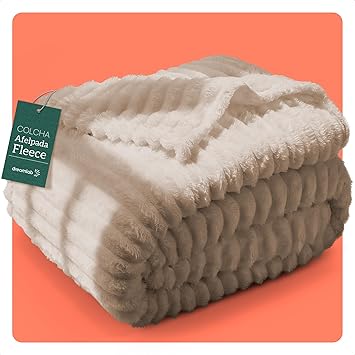 Dreamlab Cobija Individual Afelpada Flannel de Rayas Ultra Suave ...
