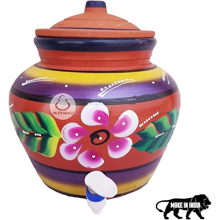 Buy Mittiwala White Mitti ka matka 15 Liter with Tap/ Ghada for water ...