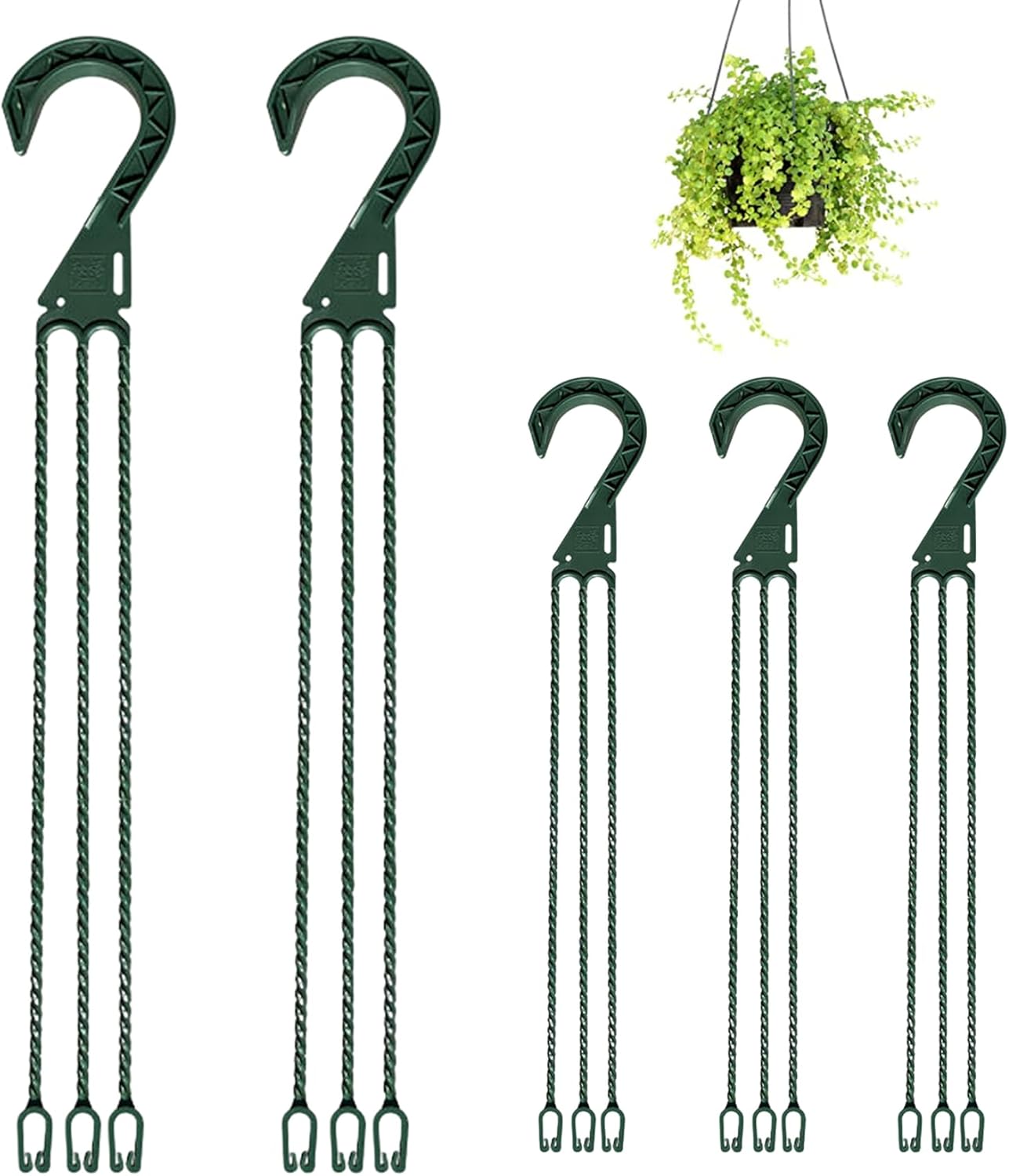 XJKLBYQ Hanging Basket Chains 3 Point 5PCS 17.72 Inch Plastic Hanging ...