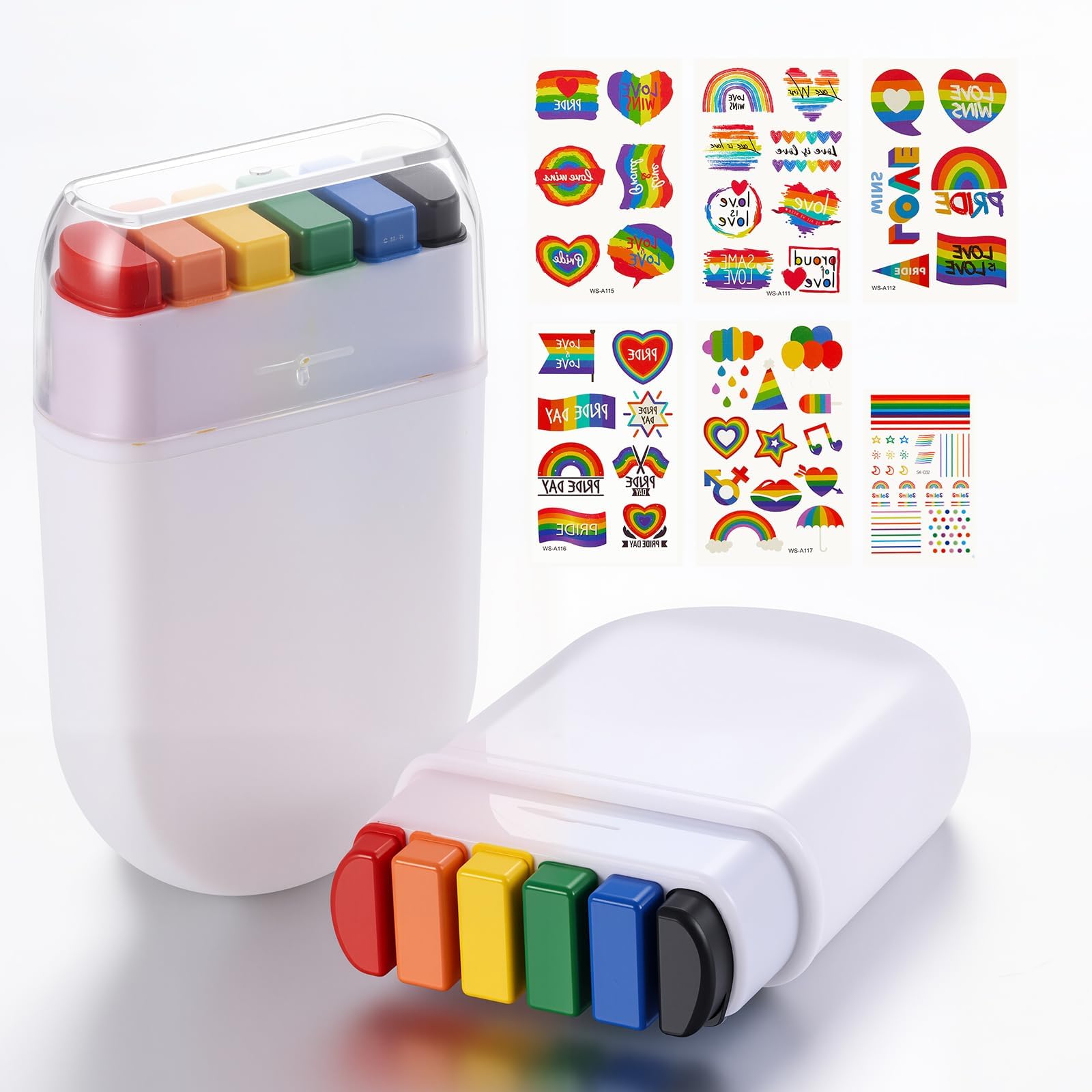Amazon.com: 2 Pack Pride Face Paint Rainbow Crayons Face Paint for Face ...