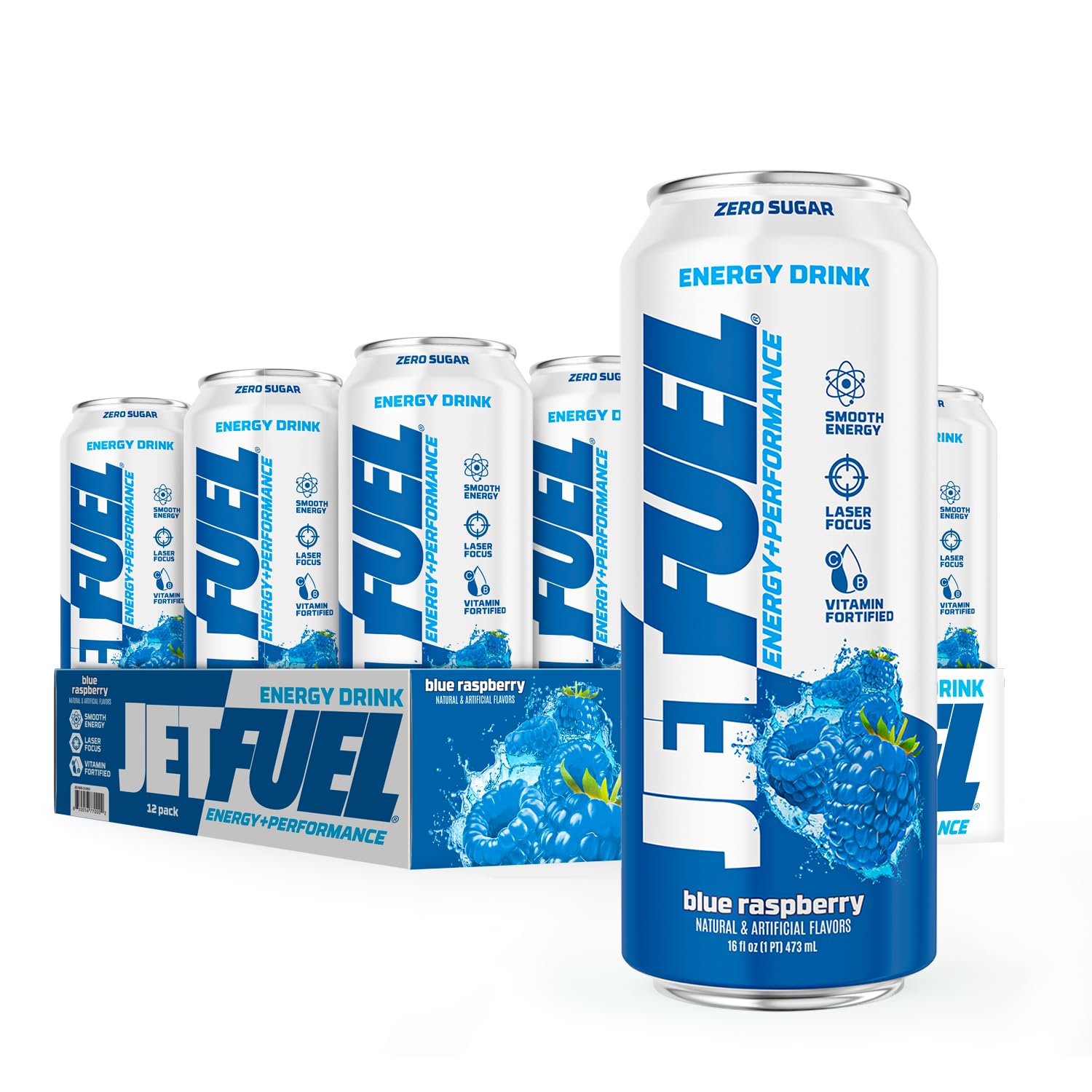Amazon.com: JetFuel Energy & Performance Drink, Zero Sugar, Natural ...