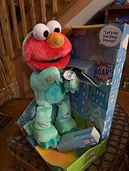 Amazon.com: SESAME STREET Dino Stomp Elmo 13-Inch Plush Stuffed Animal ...
