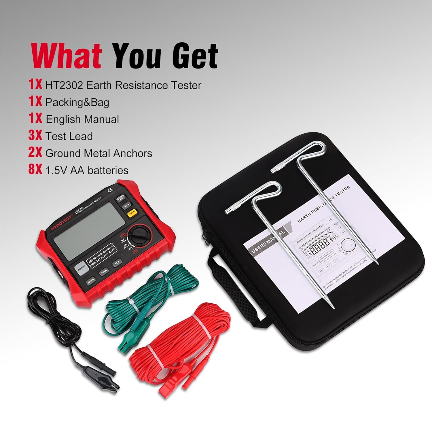 Digital Earth Ground Resistance Tester HT2302 Philippines | Ubuy