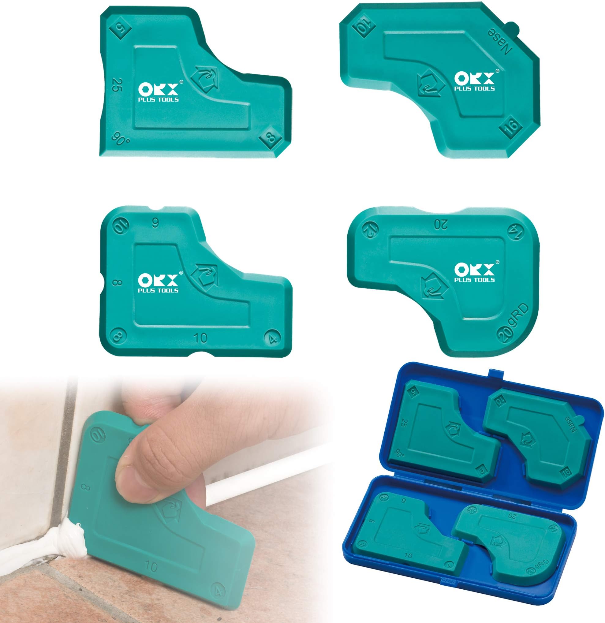 ORXPLUS Tools 4 Pieces Caulking Tool Kit Silicone Sealant Finishing ...