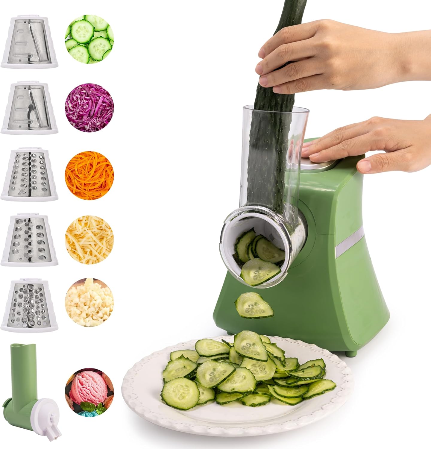 Amazon.com: SUSTEAS Electric Cheese Grater - Electric Slicer Shredder ...