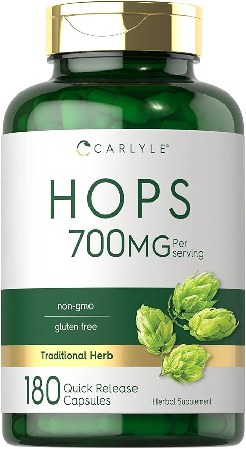 Hops Supplement | 700mg | 180 Capsules | Non-GMO & Gluten Free ...