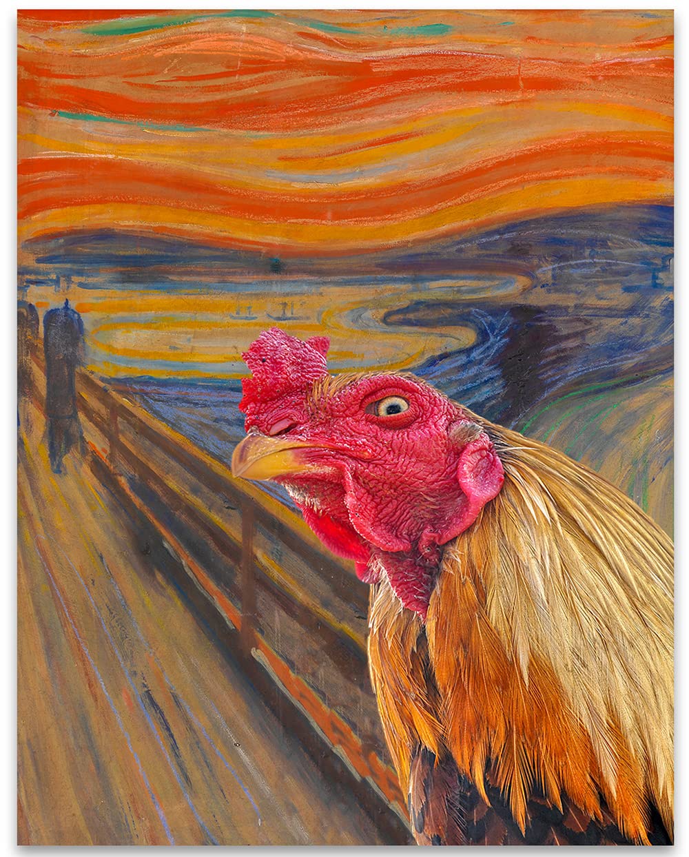 Amazon.com: The Scream Painting - Interrupted by Rooster - 11x14 ...