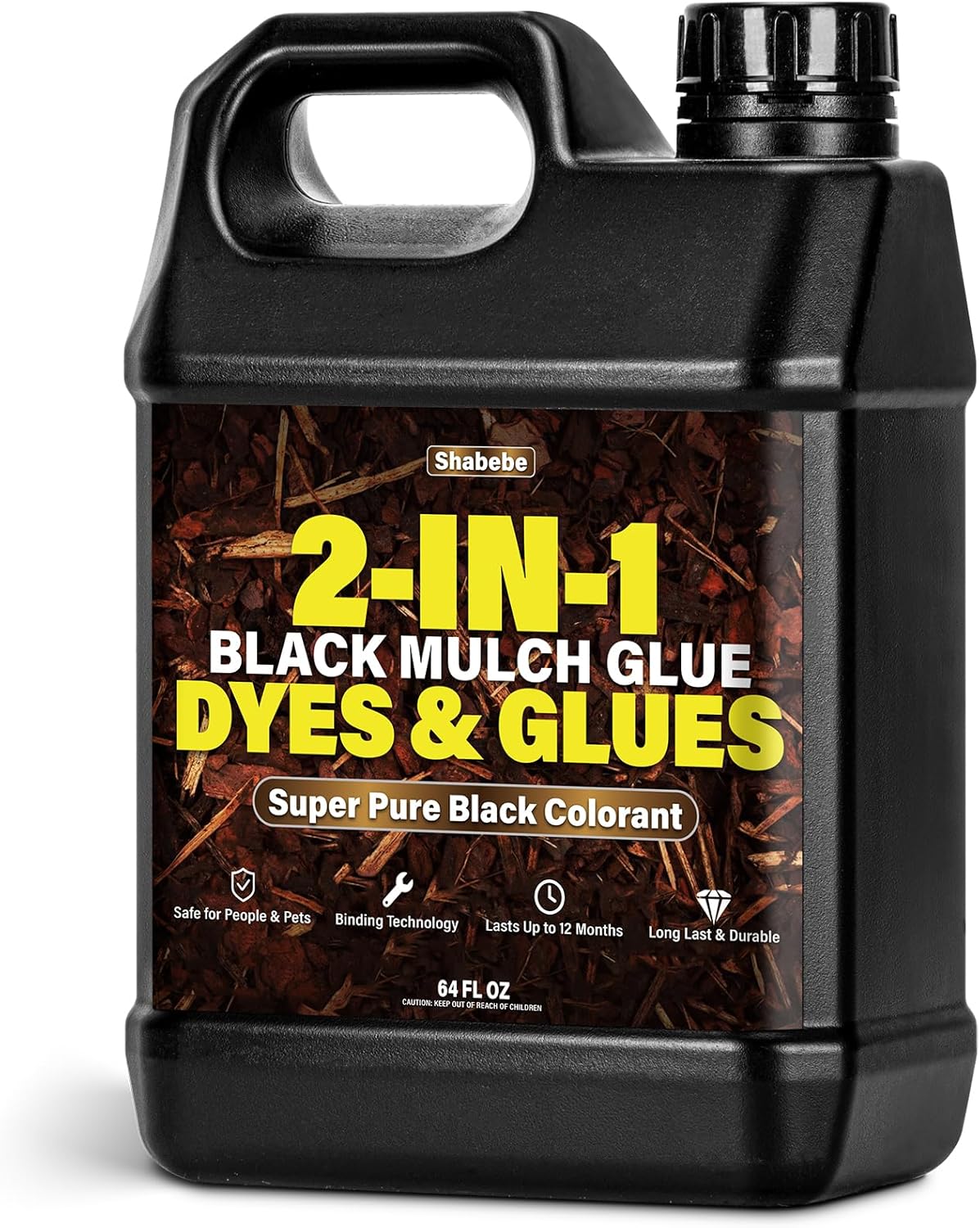 Amazon.com : Mulch Glue - Black Color 2-in-1 Mulch Dye & Glue for ...