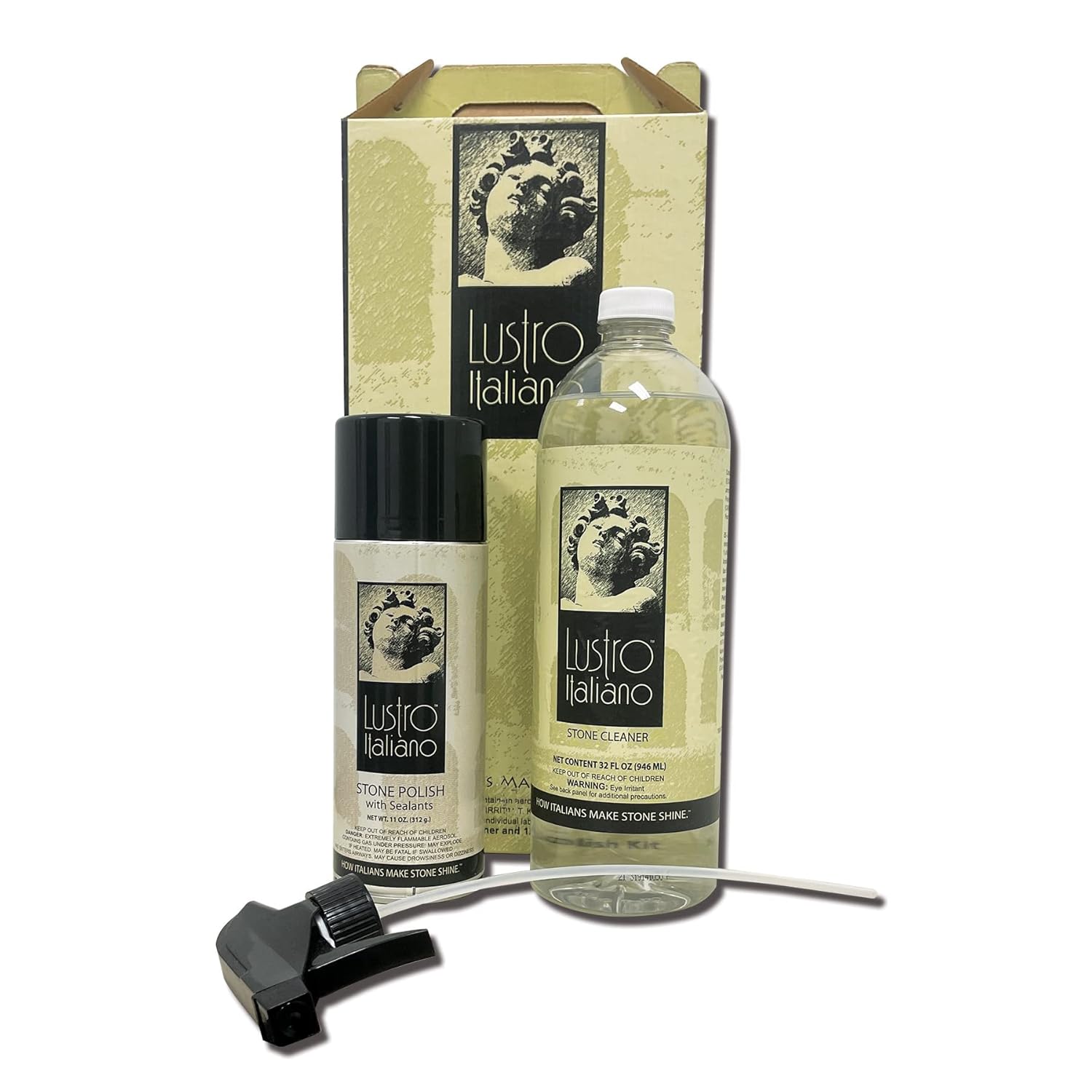 Amazon.com: Lustro Italiano Ultra Premium Stone Sealer, Clear & Etch ...