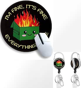 Amazon.com: Dumpster on Fire Round Mouse Pad, Funny Dumpster on Fire ...
