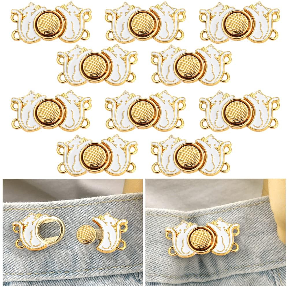 Cute Cat Button Pins, for Jeans Adjustable Jean Buttons Pins, Pant ...